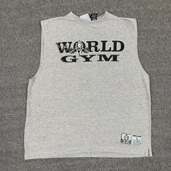 World Gym | Shirts | Vintage World Gym Tank Top Shirt Mens Large Gray ...